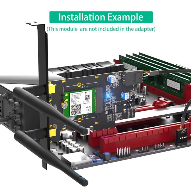NGFF to PCIe adapter package contents