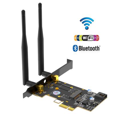 China NGFF M.2 Key A To PCl-e X1 Adapter For WiFi And Bluetooth Card Connect Bluetooth Interface And Dual Antennas for sale
