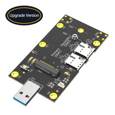 China NGFF M.2 To USB 3.0 Adapter With Dual NANO SIM Card Slot For 3G / 4G / 5G Module for sale