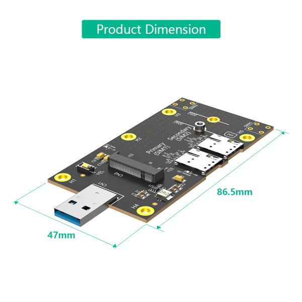Quality NGFF M.2 To USB 3.0 Adapter With Dual NANO SIM Card Slot For 3G / 4G / 5G Module for sale