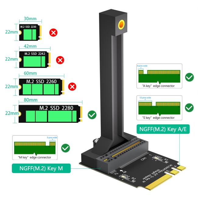 Adapter with installed NVMe SSD