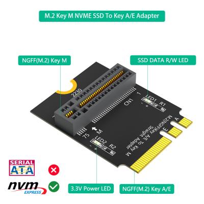 China NGFF (M.2) Key-M Nvme SSD To NGFF (M.2) Key A / E Adapter Enhance Your System for sale