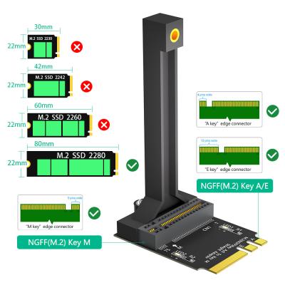 China NGFF (M.2) Key-M Nvme SSD To NGFF (M.2) Key A / E Adapter Enhance Your System for sale