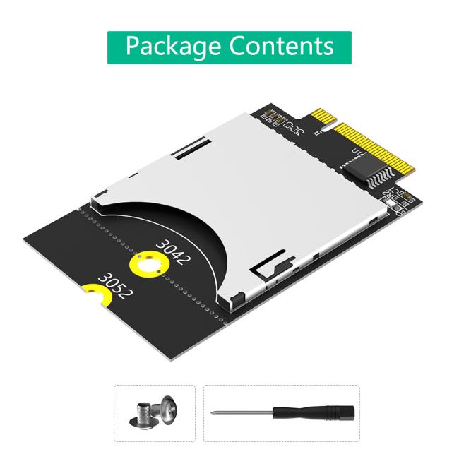 NGFF M.2 Key-B to SD Card Adapter side view