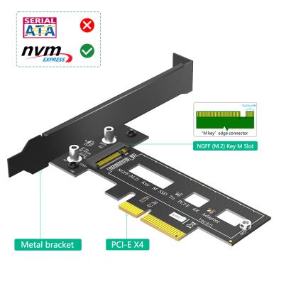 China M.2 NGFF PCI-e nvme SSD to PCI Express 3.0 x4 Host Adapter Supports M.2 Key M Card Type for sale