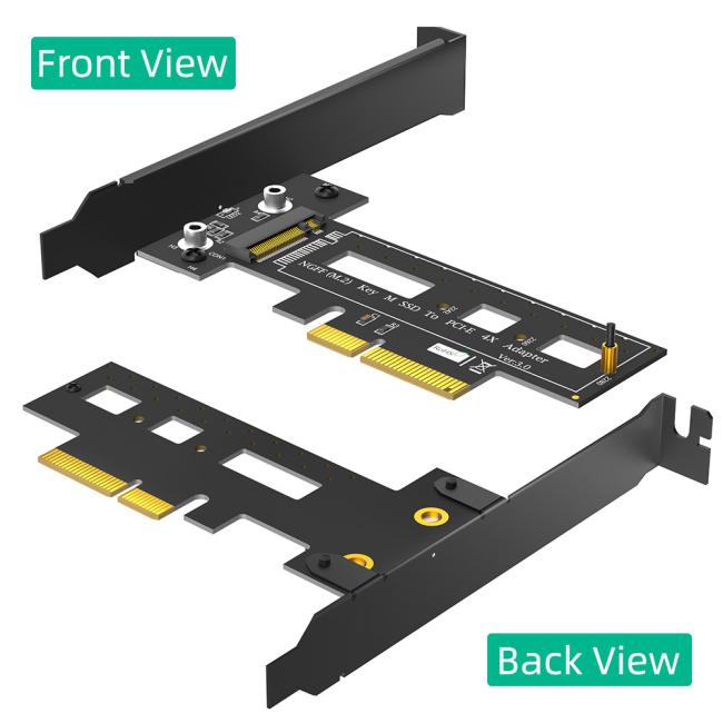 M.2 to PCIe adapter card side view