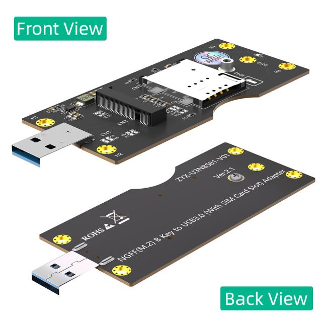 USB 3.0 to M.2 NGFF Key-B Wireless Adapter Card side view