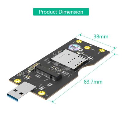 China USB 3.0 Type-A Connector To M.2 NGFF Key-B Wireless Adapter Card 1 Standard SIM Slot For 5G 4G LTE WWAN GSM Modem Module for sale