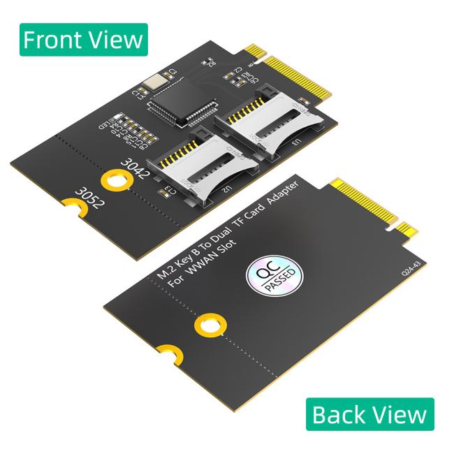 Dual Micro SD to NGFF M.2 Key B Adapter side view