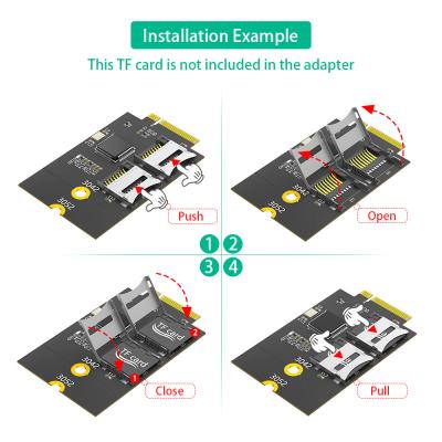 China Dual Micro SD Card, TF Card to NGFF M.2 Key B Adapter(Supports USB Bus, not SATA Bus) for sale