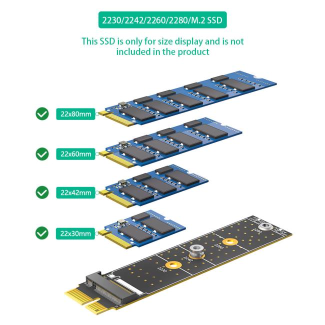 NGFF M.2 to PCI-E 1X adapter package contents