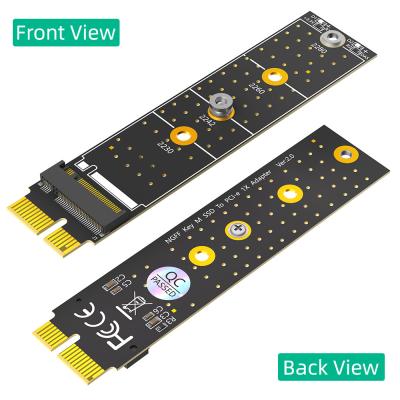 China NGFF M.2  Nvme M Key SSD To PCI- E 1X Adapter Vertical Installation PCI-E 1x To NGFF M.2 Key-M Supports sizes 2230-2242-2260-2280 for sale