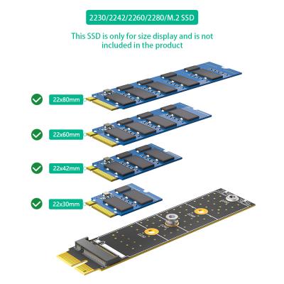 China NGFF M.2  Nvme M Key SSD To PCI- E 1X Adapter Vertical Installation PCI-E 1x To NGFF M.2 Key-M Supports sizes 2230-2242-2260-2280 for sale