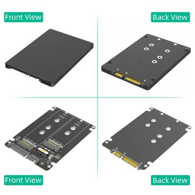 China Dual M.2 B Key/B&M Key SSD to 2.5" SATA III Card With Selection Switch Plastic Enclosure for sale