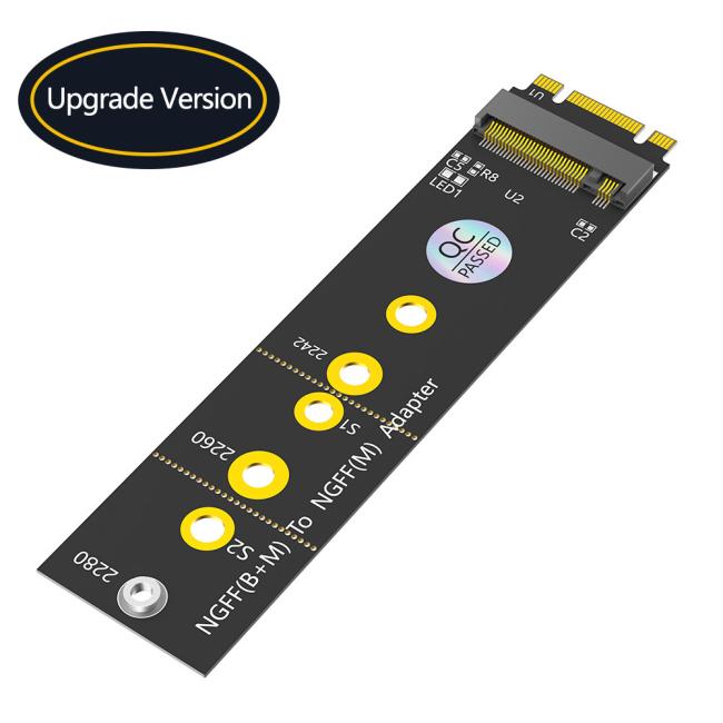 M.2 adapter front view showing Key B+M and Key M interfaces