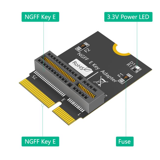 M.2 NGFF E-key adapter installation diagram