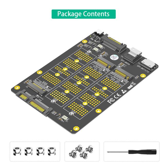 SATA Bus M.2 NGFF Adapter package contents