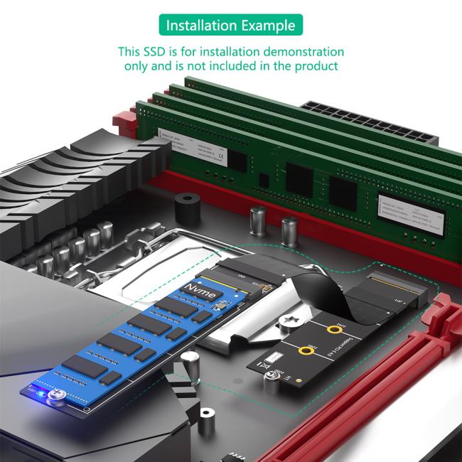 180 Degree NGFF M.2 NVME SSD Extension Cable package contents