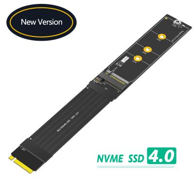 China Upgrade Version 180 Degree NGFF M.2 M-Key NVME SSD Extension Cable 3.3V Power LED Status Light for sale
