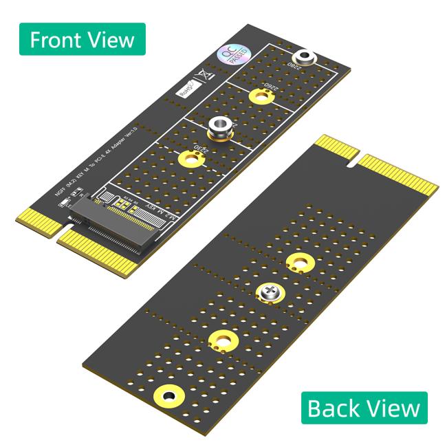 M.2 NVMe to PCIe adapter side view