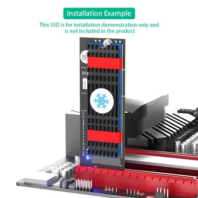 China NGFF(M.2)  Nvme M Key SSD To PCI- E 1X Adapter With Heatsink vertical Installation for sale