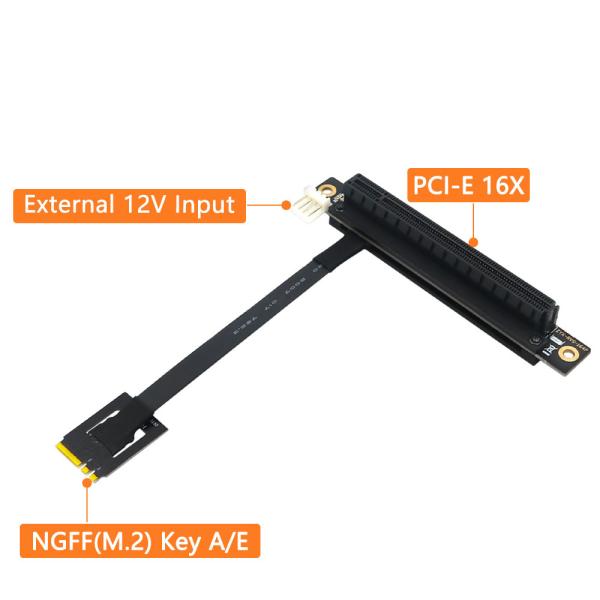 Quality M.2 NGFF Computer Adapter Key A-E To PCIe Adapter 16X Cable 25cm Black for sale