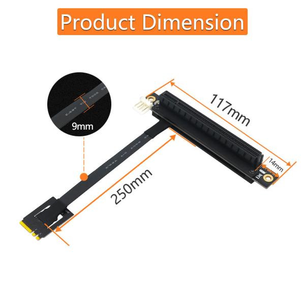 Quality M.2 NGFF Computer Adapter Key A-E To PCIe Adapter 16X Cable 25cm Black for sale
