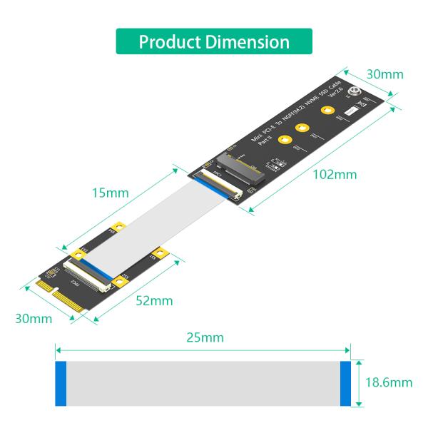 Quality LED 3.3V M 2 NVME SSD Adapter To Mini PCIe Ssd Adapter 3.3V for sale