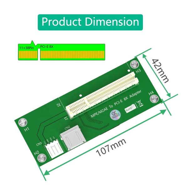 Quality USB 2.0 M.2 NGFF Adapter M.2 Key A/E To PCI-E X8 Riser Card 480Mbps for sale
