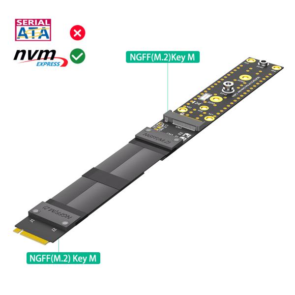 Quality SATA Computer Adapter NVMe SSD Extension Cable 20cm PCIe 3.0 X4 Adapter for sale