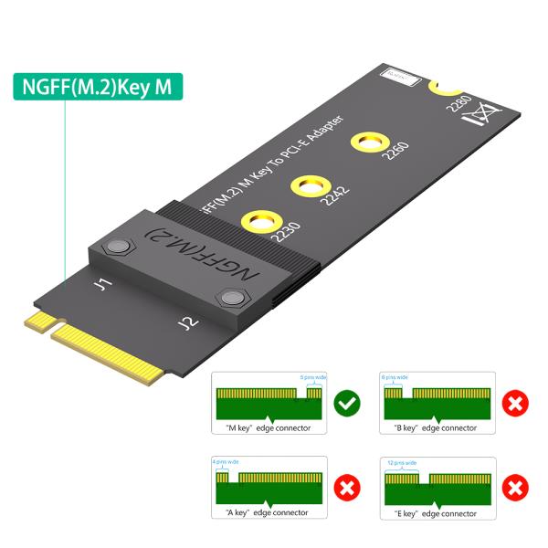 Quality SATA Computer Adapter NVMe SSD Extension Cable 20cm PCIe 3.0 X4 Adapter for sale