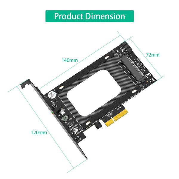 Quality PCI-E Riser 3.0 4X To U.2 SFF-8639 Adapter SSD To PCI Express Card 2.5" SATA for sale