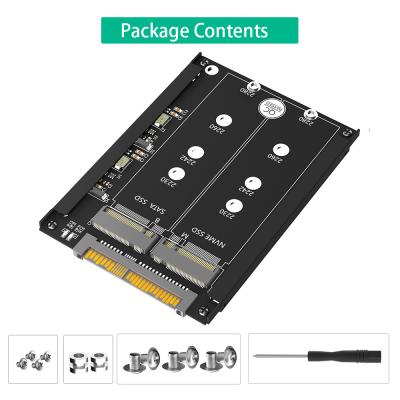 China 2 In 1 Combo PCI-E M.2 NVME SSD And B&M Key SSD To SFF-8639 U.2 Adapter for sale