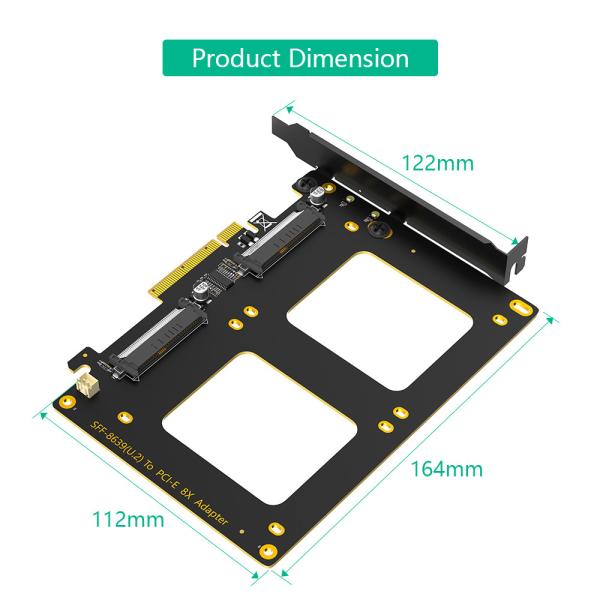 Quality Dual U.2 SSD To PCIe 4.0 X8 Adapter Lightning-Fast Data Transfer for sale