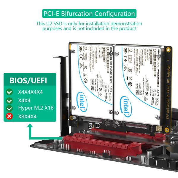 Quality Dual U.2 SSD To PCIe 4.0 X8 Adapter Lightning-Fast Data Transfer for sale