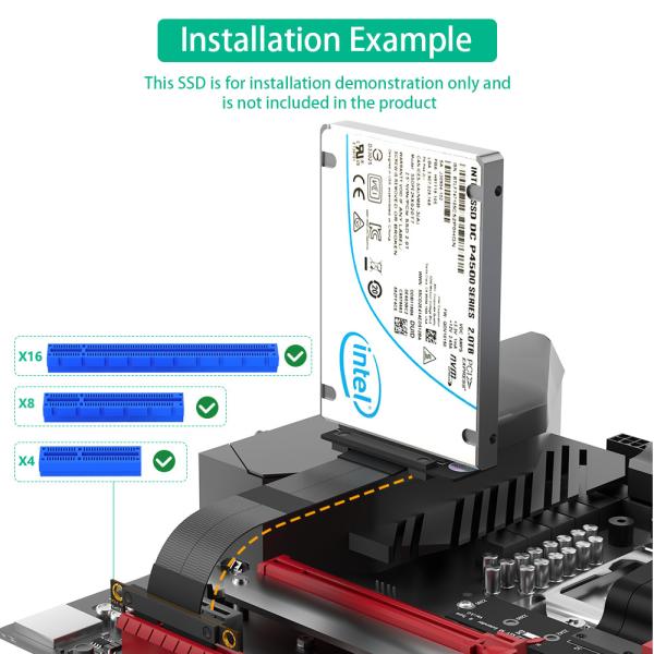 Quality SFF-8639 U.2 90° to PCI-E 3.0 4X Ribbon Extender Cable for and Fast Connectivity for sale