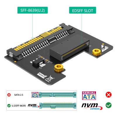 China U.2 SFF-8639 to NVMe Ruler 1U GEN-Z EDSFF Short SSD E1.S Carrier Adapter Upgrade for sale