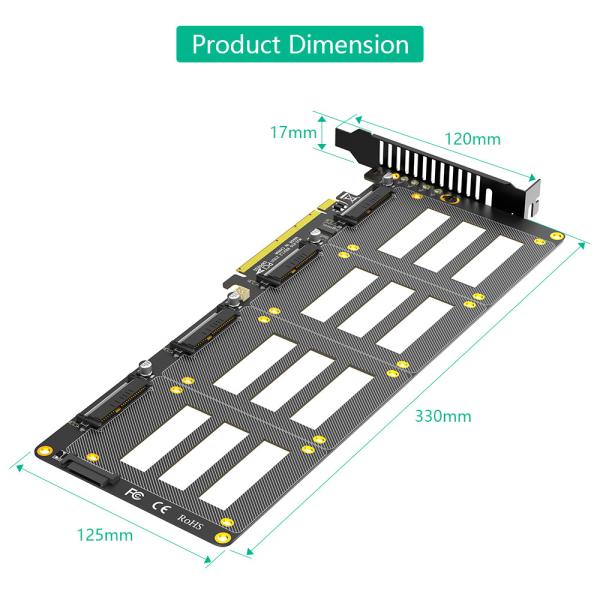 Quality U.2 to PCI-e Riser Adapter PCIe4.0 X16 to 2.5" U.2 (SFF-8639) SSD Expansion Card for sale