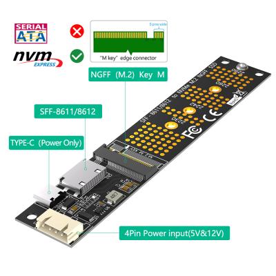 China 2 In 1 SFF 8639 Adapter M.2 NGFF U 2 Sff 8639 To Sata Adapter for sale