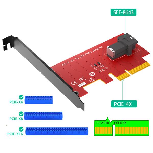 Quality 36Pin SFF 8643 Adapter PClE 4.0 X4 Adapter Card Pcie Sff 8643 for sale
