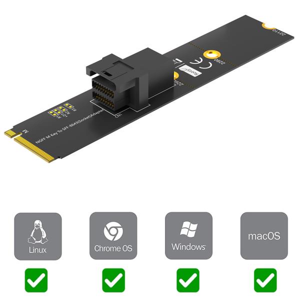 Quality NVMe M.2 SFF 8643 Adapter Mini Module SAS HD SSD SFF 8643 Adapter Connector for sale
