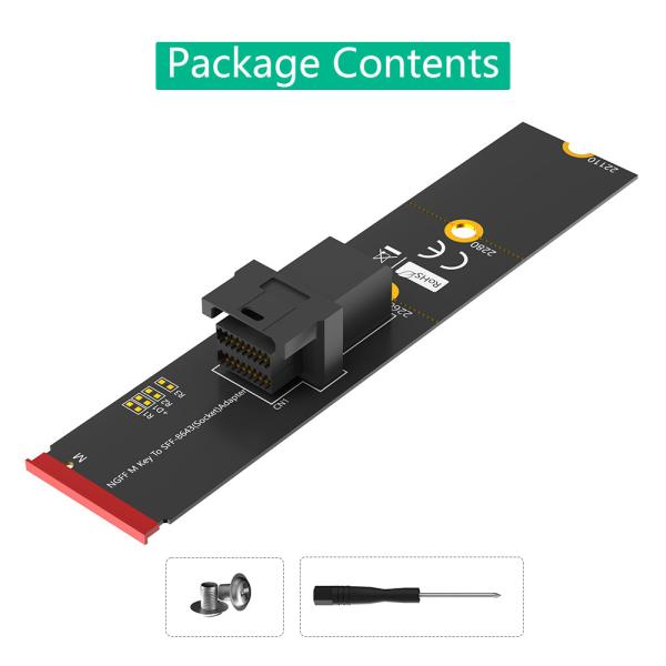 Quality NVMe M.2 SFF 8643 Adapter Mini Module SAS HD SSD SFF 8643 Adapter Connector for sale