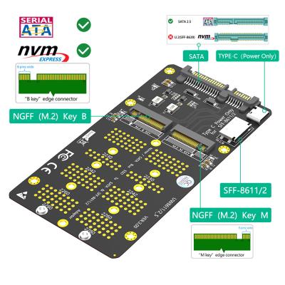 China 2 In 1 Oculink Adapter M.2 NGFF NVMe SSD SSD SFF 8654 And SATA Adapter for sale