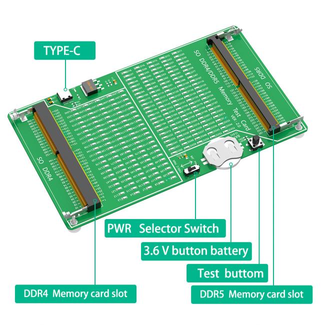 Memory tester with DDR5 memory module inserted