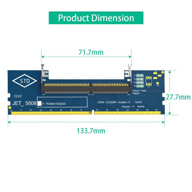 DDR4 memory adapter size comparison