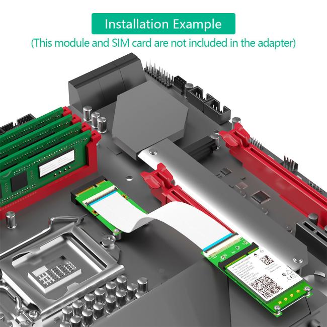 52Pin MPCIe Mini PCI E Cable Wireless Adapter Card in use