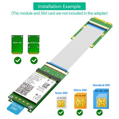 China 52Pin MPCIe Mini PCI E Cable Wireless Adapter Card 1 SIM Slot FPC Cable For Test Wifi Module for sale