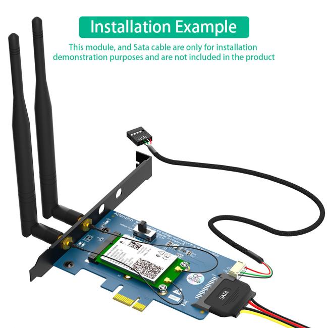 USB Mini PCI-E Adapter with components