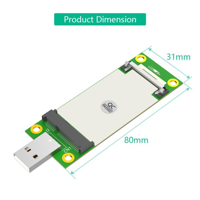 Mini PCI-E to USB adapter connection ports