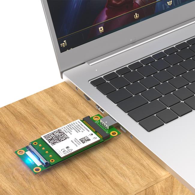 Mini PCI-E to USB adapter front view